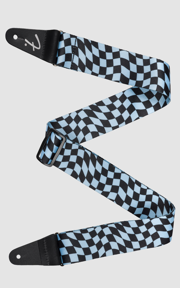 Fender Wavy Checkerboard Polyester Strap Blue – Detroit Guitar