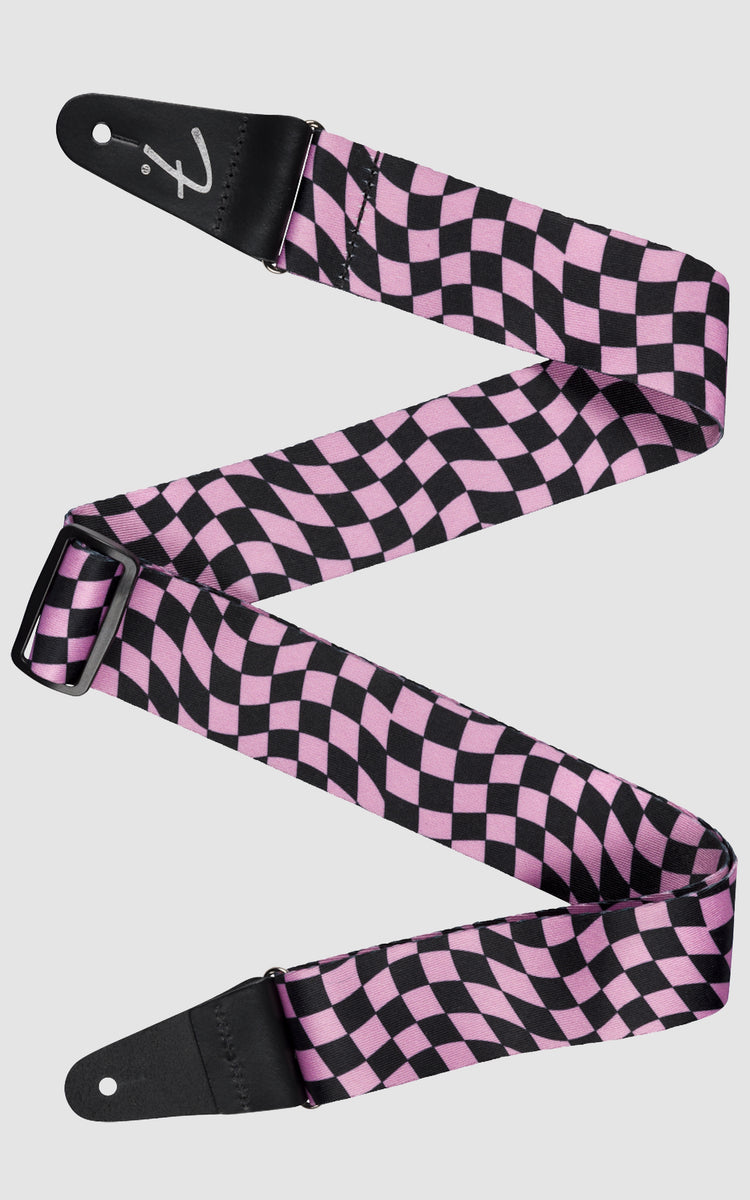 Fender Wavy Checkerboard Polyester Strap Pink – Detroit Guitar