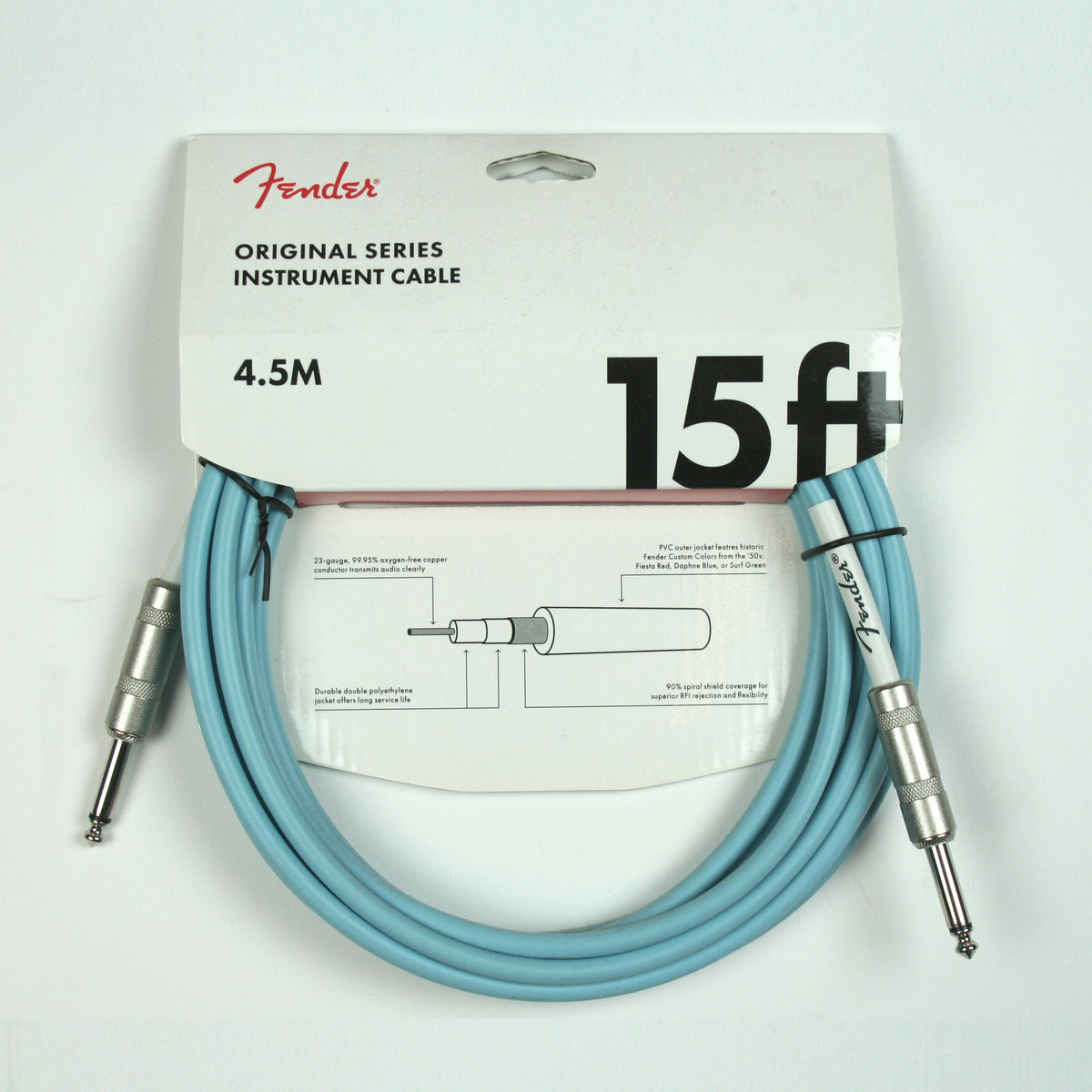 Fender Original Series Cable 15' Daphne Blue – Detroit Guitar